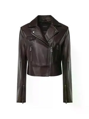 Pinko Biker-style Leather Jacket - Brown