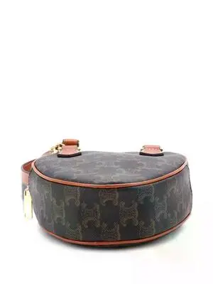 Celine Heart Bag Triomphe Coated Canvas Medium Crossbody Bag - Brown