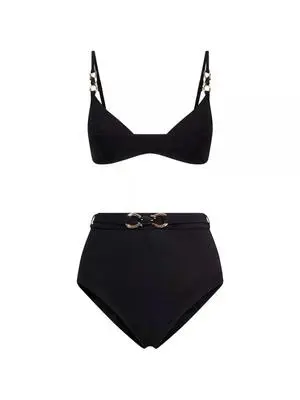Zimmermann Mahogany Belted Ring-detail Bikini - Black