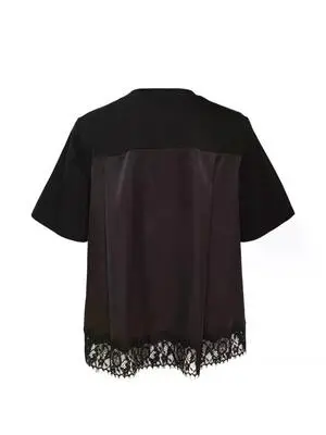 3.1 Phillip Lim Lace-trim T-shirt - Black