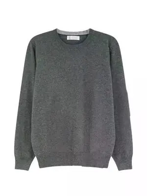 Brunello Cucinelli Crewneck Ribbed-trim Sweater - Grey
