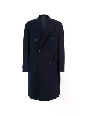Tagliatore Double-breasted Peak-lapel Coat - Blue
