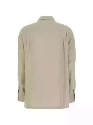 Max Mara Mxmgeranio Logo-embroidered Shirt - Neutrals