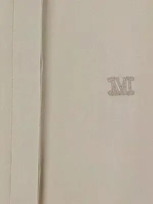 Max Mara Mxmgeranio Logo-embroidered Shirt - Neutrals