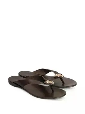 NICOLAS LAINAS Hardware-detail Leather Sandals - Brown