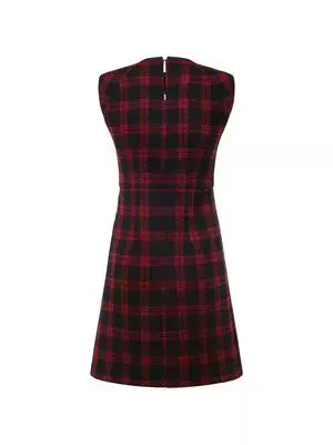 Pinko Mini Check-pattern Buckle-detail Dress - Red