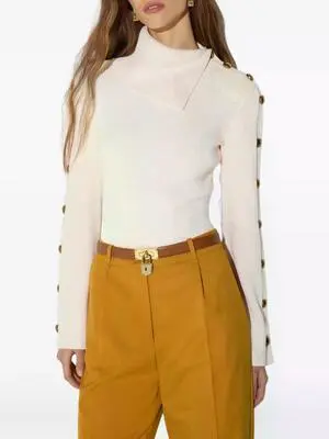 Elisabetta Franchi Knit Pullover With Jewel Buttons