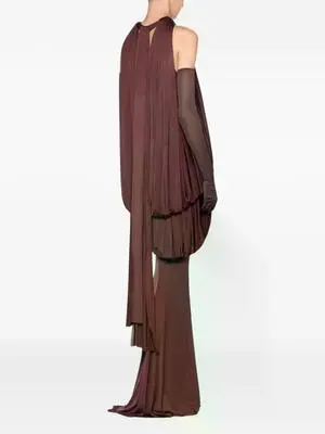 CHATS BY C.DAM Mayer Draped Bodice Maxi Dress With Hardware Detail - Red