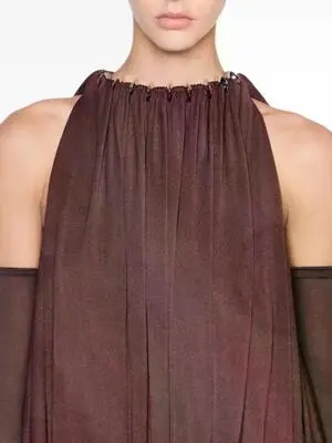 CHATS BY C.DAM Mayer Draped Bodice Maxi Dress With Hardware Detail - Red