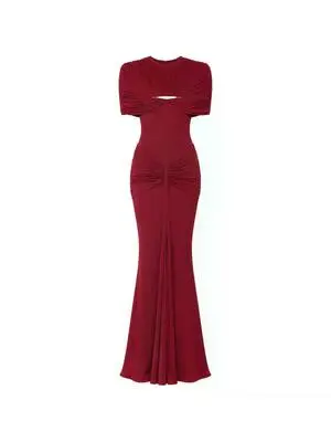 CHATS BY C.DAM Virginia Draped Metal-accessory Maxi Dress - Red
