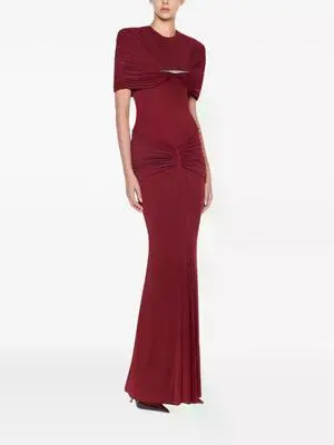 CHATS BY C.DAM Virginia Draped Metal-accessory Maxi Dress - Red