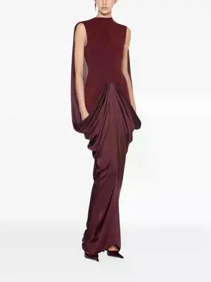 CHATS BY C.DAM Lynn Draped Straight-cut Maxi Dress