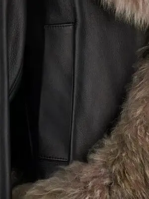 BLANCHA Shearling-trim Leather Jacket