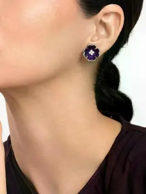 SABOO FINE JEWELS Flower Diamond Earrings - Silver