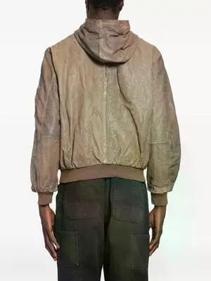 ALEXANDER DIGENOVA Hooded Leather Bomber Jacket