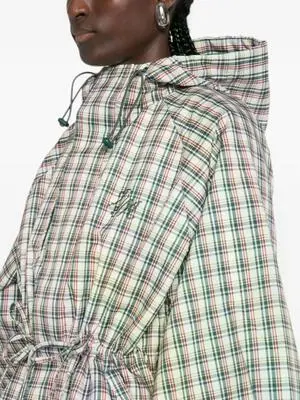 DAMSON MADDER Liu Check Drawstring Raincoat