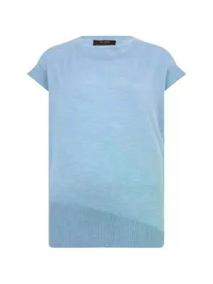 MOORER Short-sleeve Cashmere Sweater - Blue