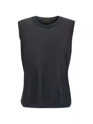 GRAN SASSO Lurex-knit Sleeveless Top - Black