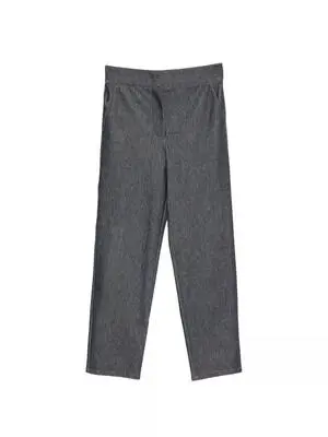 Max Mara Elasticated-waistband Logo-patch Trousers - Blue