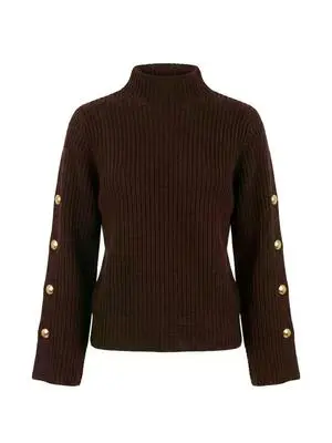 TWINSET Button-detail Long-sleeve Sweater - Brown