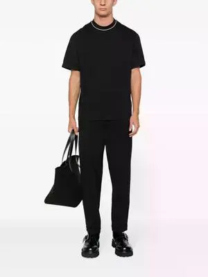 Neil Barrett Elasticated-waist Cotton Tapered Trousers - Black