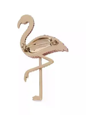 Max Mara Flamingo Rhinestone-embellished Brooch