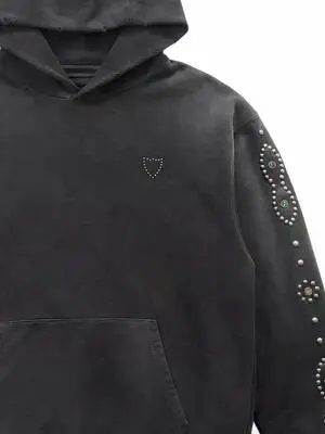 HTC LOS ANGELES Moustache Studded Distressed Hoodie