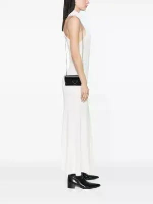 Prada Calfskin Envelope Clutch With Chain Crossbody Bag