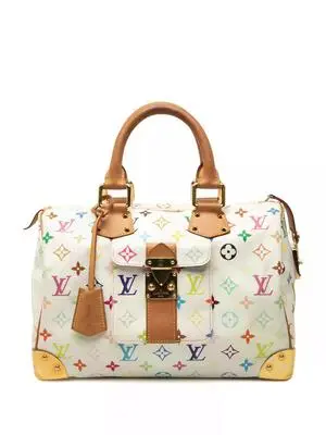 LOUIS VUITTON 2004 Monogram Multicolore Speedy 30 Boston Bag - White