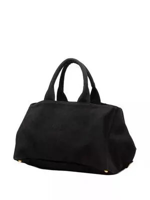 Prada 2013-2026 Large Canvas Canapa Logo Tote Satchel - Black