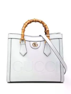 Gucci 2016-2026 Medium Calfskin Bamboo Diana Satchel - White