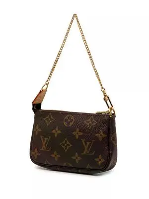 LOUIS VUITTON 2005 Monogram Mini Pochette Accessoires Handbag - Brown