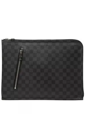 LOUIS VUITTON 2013 Damier Graphite Poche Documents Portfolio Clutch Bag - Black