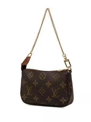 LOUIS VUITTON 2005 Monogram Mini Pochette Accessoires Handbag - Brown