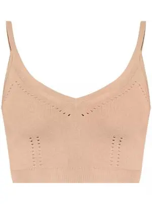 Max Mara Fine-knit Cropped Top - Neutrals