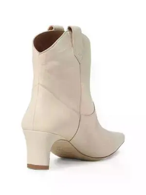 Staud Square-toe Leather Ankle Boots - Neutrals