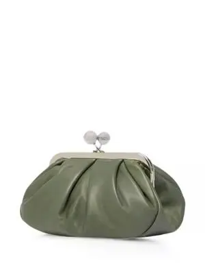 Max Mara Small Pasticcino Leather Clutch Bag - Green