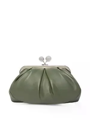 Max Mara Small Pasticcino Leather Clutch Bag - Green