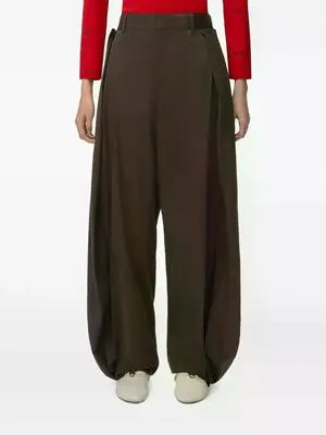 Loewe Draped Panel Trousers Wide Leg - Brown