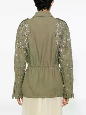 NOUVELLE VAGUE Crystal-embellished Zip-up Cotton Jacket