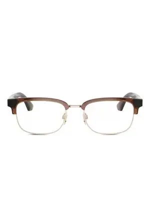 Burberry Detail Rectangle Glasses - Gold
