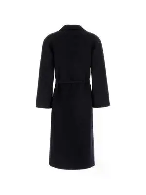 JIL SANDER Belted Wool Coat - Blue