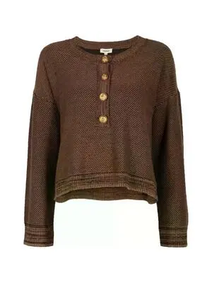 L'Agence Button-up Sweater - Brown