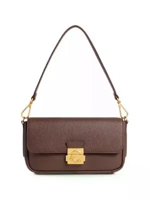 COCCINELLE C-me Lock Grainy Leather Shoulder Bag - Brown