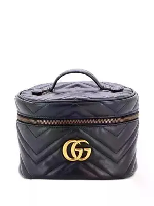 Gucci Gg Marmont Vanity Matelasse Leather Mini Backpack Black