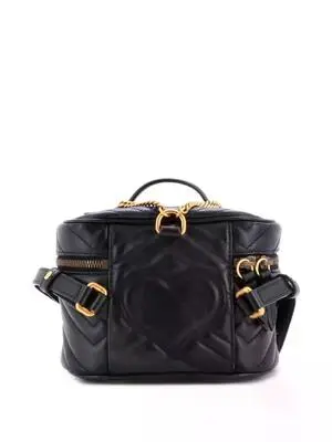 Gucci Gg Marmont Vanity Matelasse Leather Mini Backpack - Black