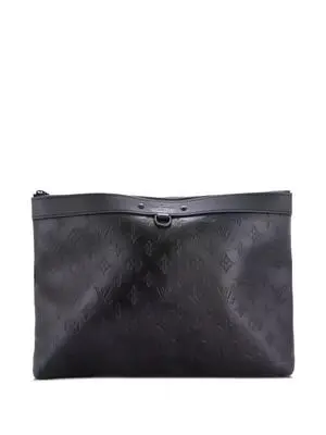 LOUIS VUITTON Discovery Pochette Monogram Shadow Leather Gm Pouch - Black