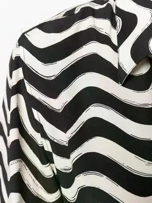 Stella McCartney Wave-print Long-sleeve Shirt