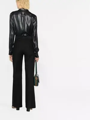 Stella McCartney Faux Leather Long Sleeve Shirt