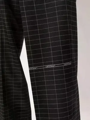 Off-White Grid Pattern Straight Leg Trousers